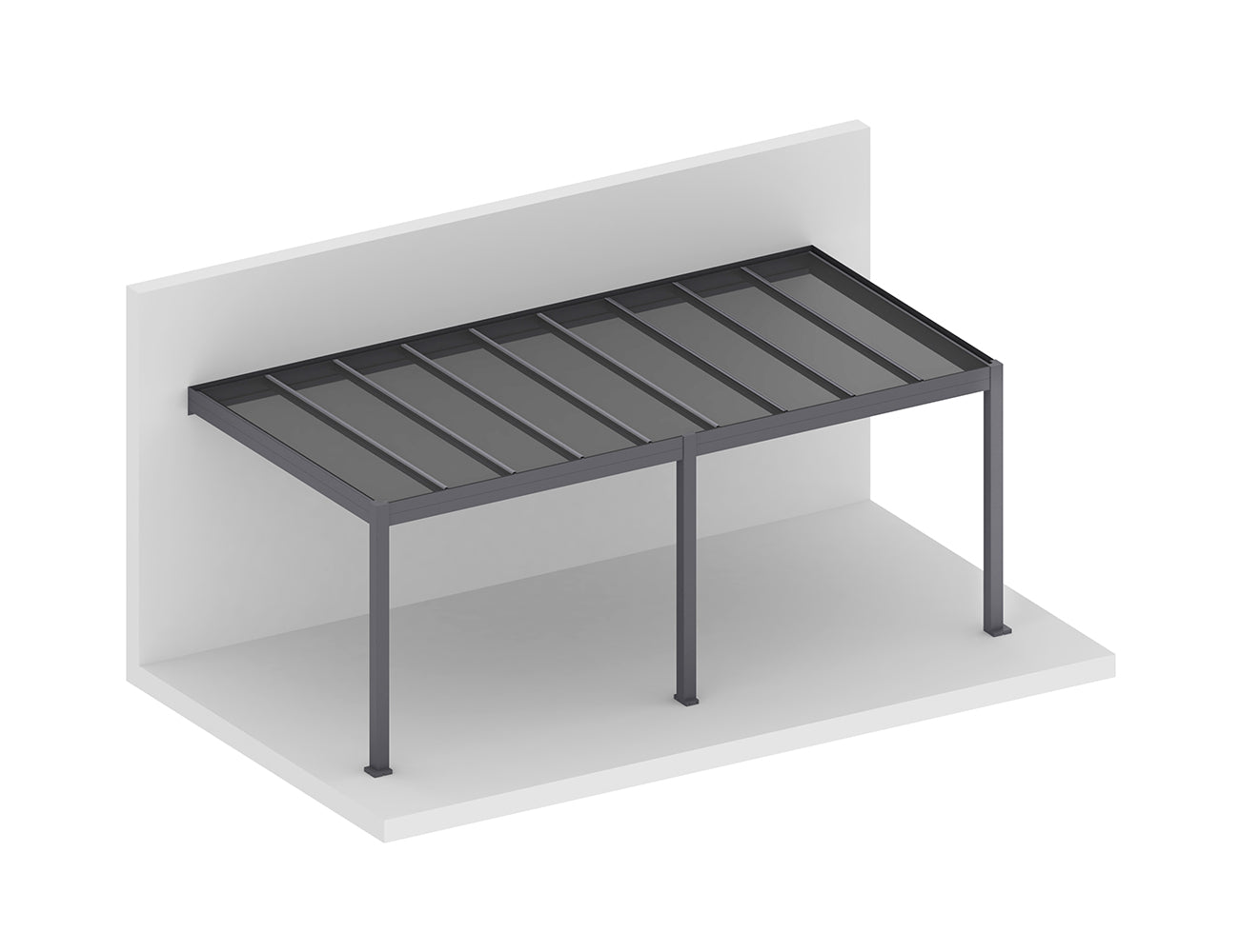 Bering Wall Mounted Polycarbonate Roof Pergola - Living Culture