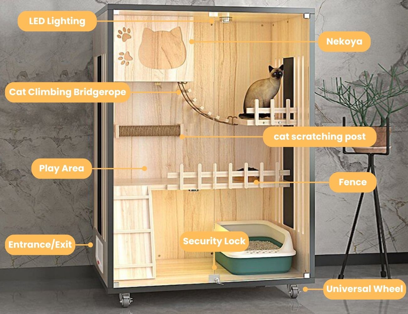 Luxury Cat Villa-90*60*120cm - Living Culture