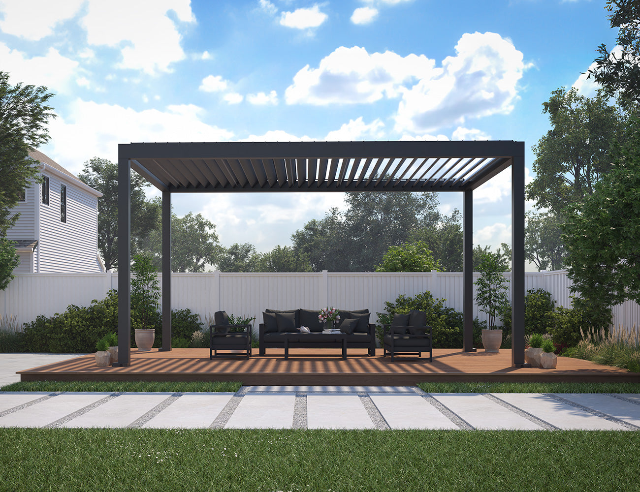 Pacific Motorised Freestanding Louvre Roof - Living Culture
