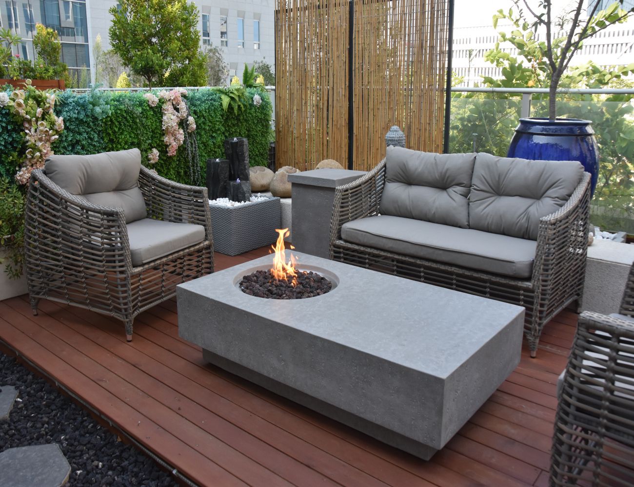 Whakaari Outdoor Propane/LPG Gas Fire Pit for Outside Patio - Living ...